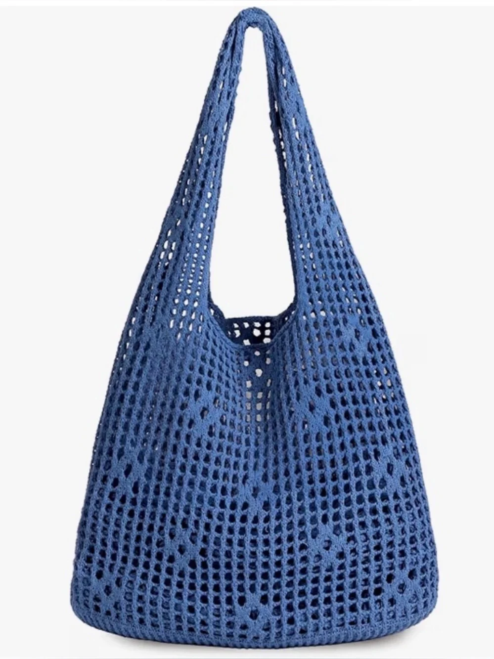 Bags | Blue Crochet Market Tote Bag | Poshmark